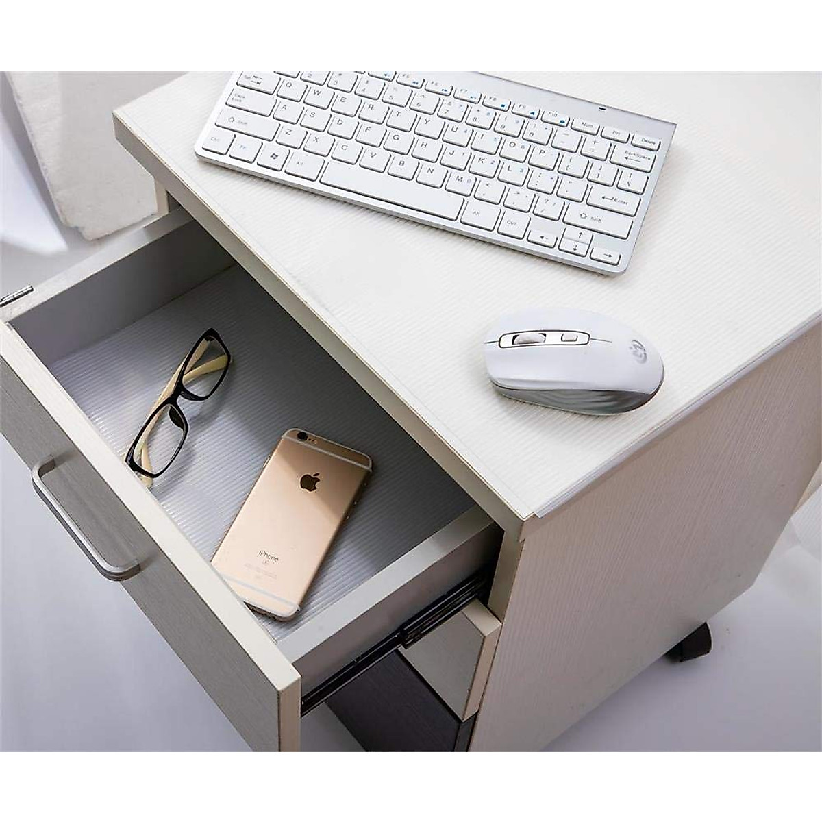 Bloss Shelf Liner Cabinet Pad Refrigerator Mat Waterproof Non-Slip Drawer Mat for Kitchen Home-Clear, 17.7 ×59 Inch