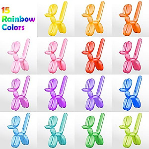 RUBFAC 260 Balloons, 450pcs Colorful Long Balloons with Pump, Premium Twisting Balloons Animals Magic Balloons for Birthday Wedding Party Supply