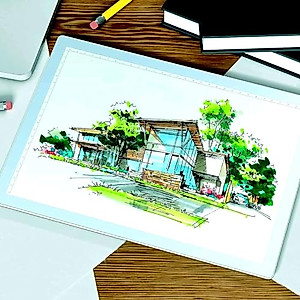 VKTEKLAB A3 LED Light Pad with Built-in Cord, 16.6 * 12.6 in, Tracing Light Box, 3-Levels Brightness Up to 8000LUX, Super Slim and Lightweight Light Board for Diamond Painting