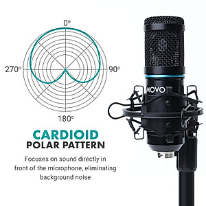 Movo Smartphone Podcast Recording Bundle Kit - 2 Pack Condenser Microphones, 2 Desktop Mic Stands, 2 Pop Filters, 2-Channel XLR Interface w/USB Type-C Output - Compatible with Android, Samsung Galaxy