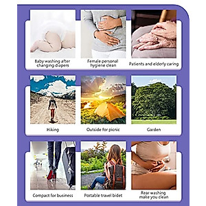 FEELLIFE Portable Bidet Travel Bidet for Women, Men, Baby, Pregnant, Old - Electric Handheld Bidet Sprayer Large Capacity for Personal Hygiene Cleaning with 2 Pressure Options