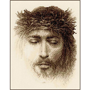 Vervaco Counted Cross Stitch Kit Jesus 7.6" x 9.6"