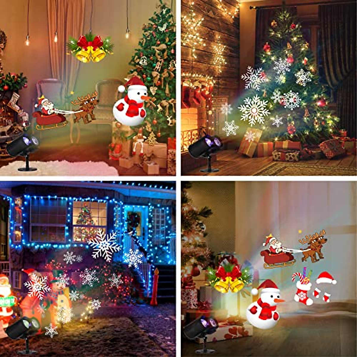 Halloween Christmas Projector Lights Outdoor 2-in-1 Waterproof Ocean Wave Projector Lights 26 HD Effects 3D Pattern & Ocean Wave with RF Remote Control for Xmas Thanksgiving Holiday Party Garden Decor
