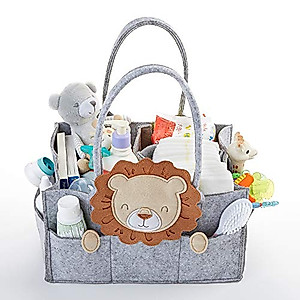 Baby Aspen Lion Diaper Caddy Changing Table Organizer, Orange, One Size