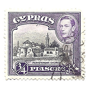Cyprus 1938 Postage Stamp 3/4 Pi Peristerona Church Issue Scott #145 KGVI