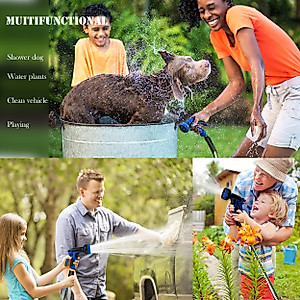 Enormous Dan Garden Hose 50 ft, Water Garden Hose, Flexible stainless steel metal water hose with 10 mode nozzle, durable, leak-free, kink-free, heavy-duty garden hose