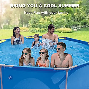 Above Ground Swimming Pool - 10ft x 30in Metal Frame Pool, Swimming Pool for Kids and Adults, Family Fun Kiddie Pool, Summer Fun Swimming Pool, Pool Above Ground, Pools for Backyard, Party, Garden