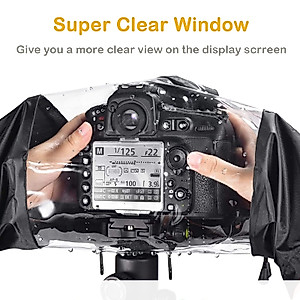 Professional Camera Rain Cover, Rain-Waterproof Camera Protector Cover for Canon Nikon Sony DSLR Mirrorless Cameras, 18.3×13.8inch