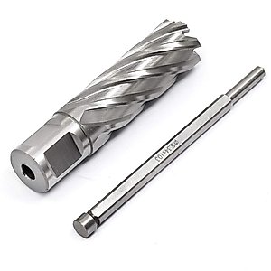 Annular Cutter JESTUOUS 3/4 Inch Weldon Shank 13/16 Cutting Diameter 2 Cutting Depth with Pilot Pin Slugger Bits Two Flat HSS Kit for Magnetic Drill Press,1 Piece