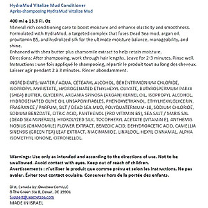 SEACRET Hair Conditioner - HydraMud Vitalize Mud Conditioner with Dead Sea Minerals & Argan Oil