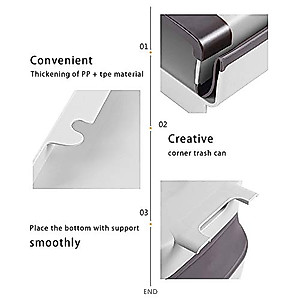 Kitchen Hanging Trash Can Foldable Can for Kitchen Bedroom Waste Bin (11L, Coffee)