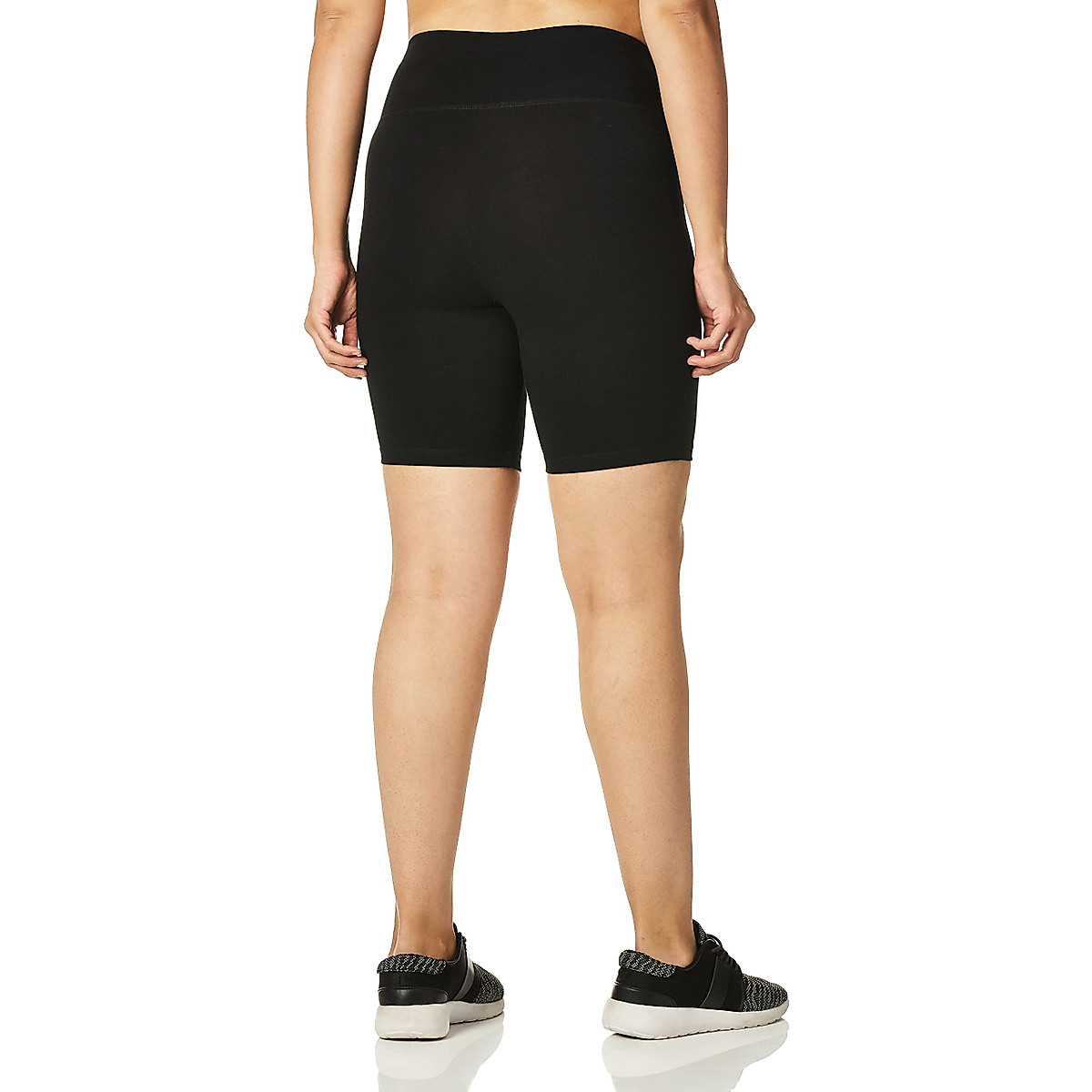 Juicy Couture Women's Essential Cotton Long Bike Short, Deep Black, Small