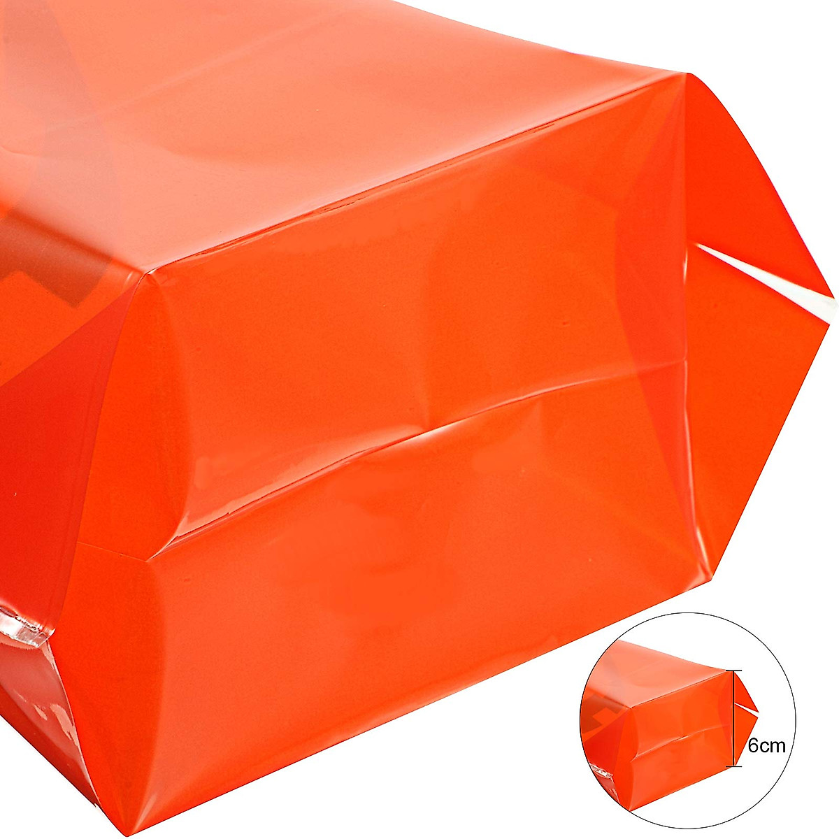 50 Pieces Halloween Favor Bags Pumpkin Smile Pattern Flat Cellophane Treat Bags Halloween Plastic Party Bags for Bakery, Popcorn, Cookies, Candies and Dessert with 100 Pieces Gold Twist Ties