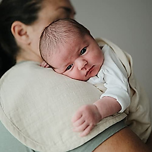 mushie Muslin Baby Burp Cloths | 100% Organic Cotton, Set of 2 (Roman Green/Fog)