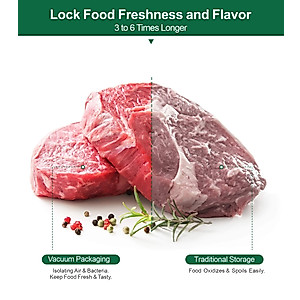 UTILIMATES Vacuum Sealer Bags Rolls Bundle, 11 in 16 ft 3 Rolls and 8 in 50 ft 2 Rolls, BPA-free Puncture Prevention Heavy Duty Vacuum Sealer Bags for Food