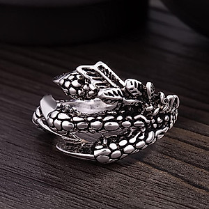 Women'S 925 Sterling Silver Ring, Vintage Dragon Claw Animal Ring, Party Ring 1