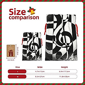 Musical Theme Music Clefschristmas Drawstring Gift Bag, Linen Drawstring Gift Bag, Reusable Drawstring Gift Bag, Used For Christmas, Birthday, Wedding Supplies