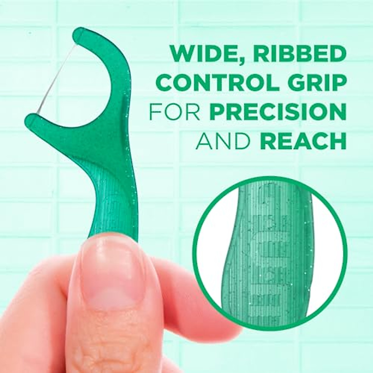 GUM Professional Clean Floss Picks - Extra Strong Shred-Resistant Floss, Easy Grip Handle - Dental Flossers for Adults - Fresh Mint Flavor, 40ct (6pk)