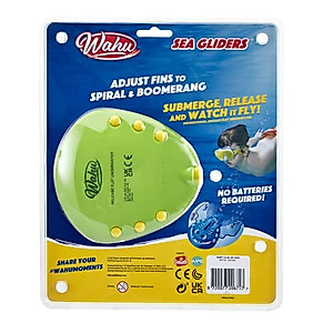 WAHU Sea Gliders Turtle - Underwater Pool Toy Glides Up to 60 Feet - Self-Propelled Jet with Adjustable Fins to Spiral and Boomerang