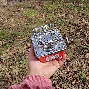 AIROKA Lightweight Square 2800W Gas Furnace Portable Camping Stove with Piezo Ignition Folding Windproof Backpacking Stove Strong Firepower Burner for Outdoor Hiking Cooking