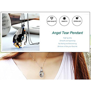 Fushing 20Pcs Chandelier Crystals, Clear Teardrop Crystal Chandelier Pendants Parts Beads, Hanging Crystals for Chandeliers (38mm, Clear)