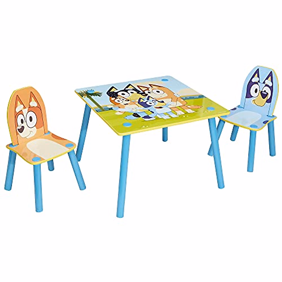 Bluey Furniture - Includes Table and 2 Chairs - Perfect for Arts & Crafts, Multi Color
