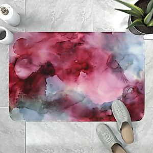 Bath Mat, Memory Foam Bath Mat, Red Bath Mat, Marble Bath Mat, Agate Bath Mat, Geode Bath Mat, Abstract Bath Mat18 x30