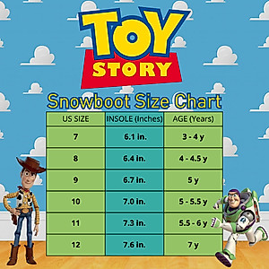 Disney Toy Story Snowboots - Buzz Lightyear Sheriff Woody - Fur Lined Insulated Waterproof boys Winter Boots - Navy Blue (size 12 Little Kid)