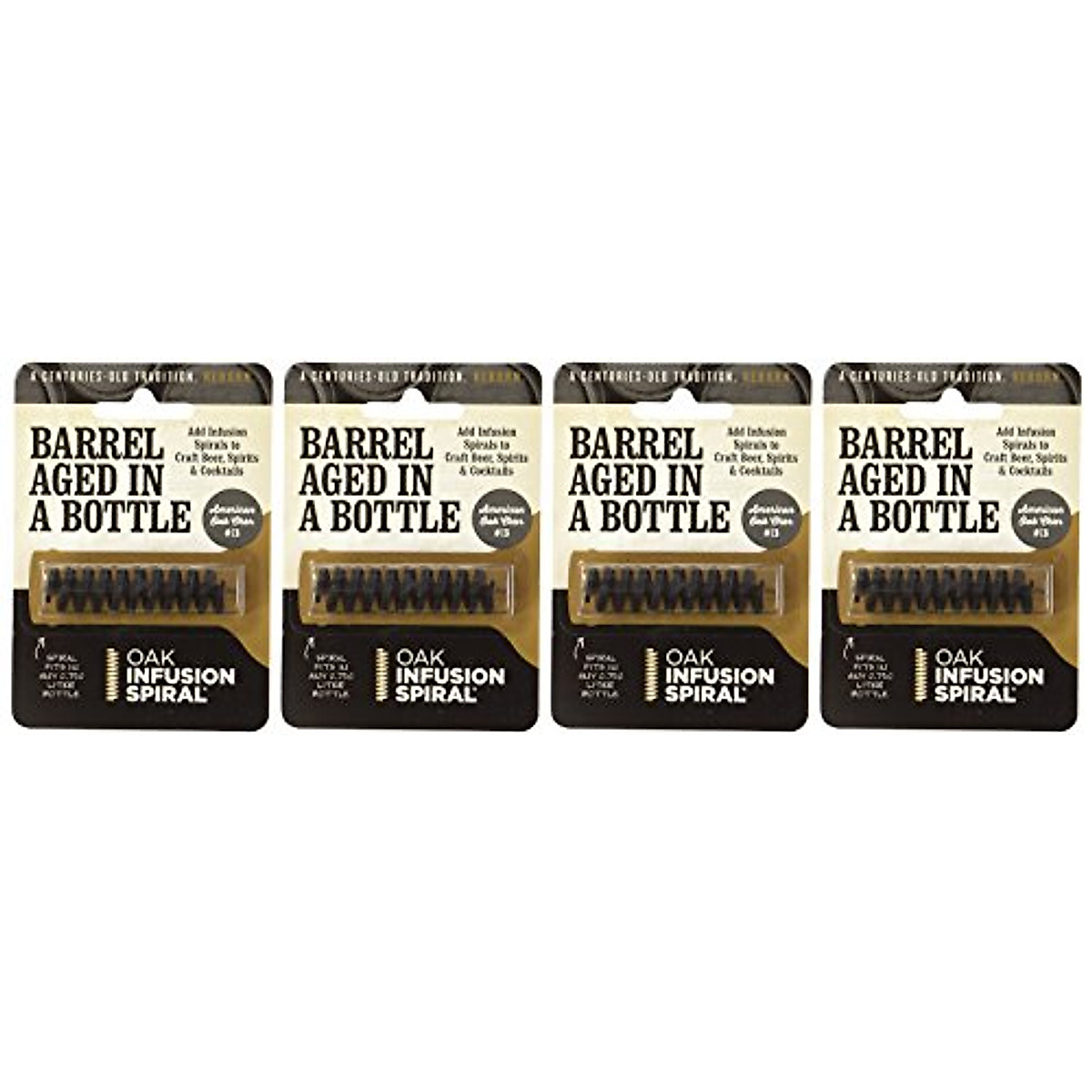 4 Pack-Barrel Aged in a Bottle Oak Infusion Spiral-Barrel Age Whiskey, Rum, Wine