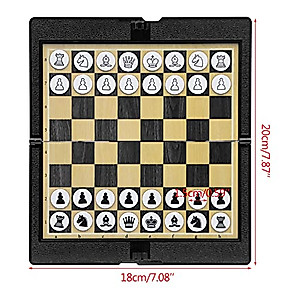 ljhnba Foldable Chess Board Mini Size Magnetic Chess Set Travel Portable Wallet Pocket Chess Board Game for Camping Family Game