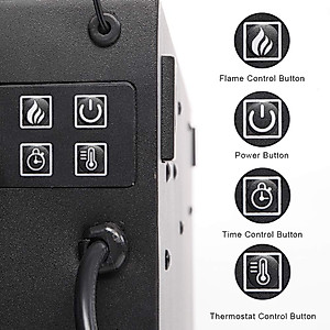 Winado 36'' Wall Mounted/Freestanding Electric Fireplace, Heat Adjustable, 3 Brightness Settings, 6 H Timer, Remote Control, Overheating Safety Protection, Fireplace Heater for Indoor Use, Black