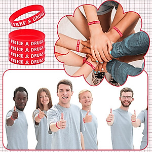 Jenaai Red Ribbon Awareness Silicone Bracelets Drug Free Silicone Rubber Wristbands Red Ribbon Week Soft Red Wristbands for Red Ribbon Week School Events Charity Campaigns Gifts Supplies (400 Pcs)