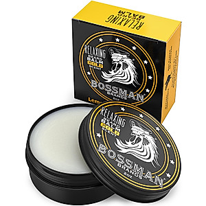 Bossman Relaxing Beard Balm - Beard Tamer, Relaxer, Thickener and Softener Cream - Beard Care Product - Made in USA (Gold Scent)