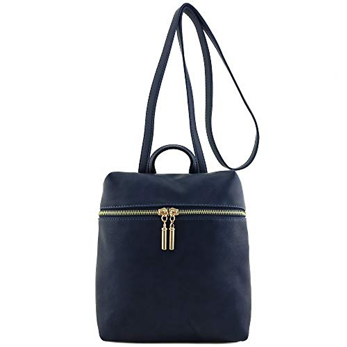FashionPuzzle Small Versatile Crossbody Backpack (Navy)