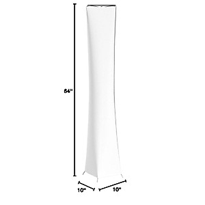 chiphy Floor Lamp, RGB Color Changing and Dimmable LED Lamp, Smart WiFi Bulbs Compatible with Alexa & Google Assistant, 64" Tall White Fabric Shade Light, Modern for Living Room, Bedroom, Game Room