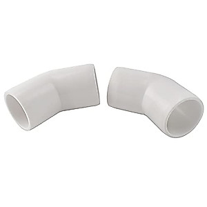 MARRTEUM 3/4 Inch 45 Degree PVC Elbow Fitting Pipe Corner Connector for Greenhouse Shed / Garden Support Structure / Storage Frame, Furniture Build Grade SCH40 [Pack of 6]