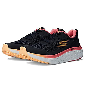 Skechers Max Cushioning Delta - Ultimate Endurance Shoes for Women - Textile Upper with Padded Collar, and Stylish Black/Hot Pink 8.5 B - Medium