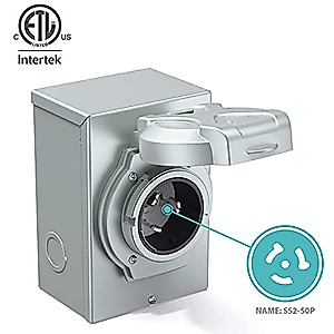 Gerguirry 50 Amp Generator Power Inlet Box, NEMA SS2-50P Generator Transfer Switch for 3 Prong Cord, NEMA 3R Power Inlet Box for Outdoor Receptacle, Generator Outlet, Weatherproof, 125/250 Volt