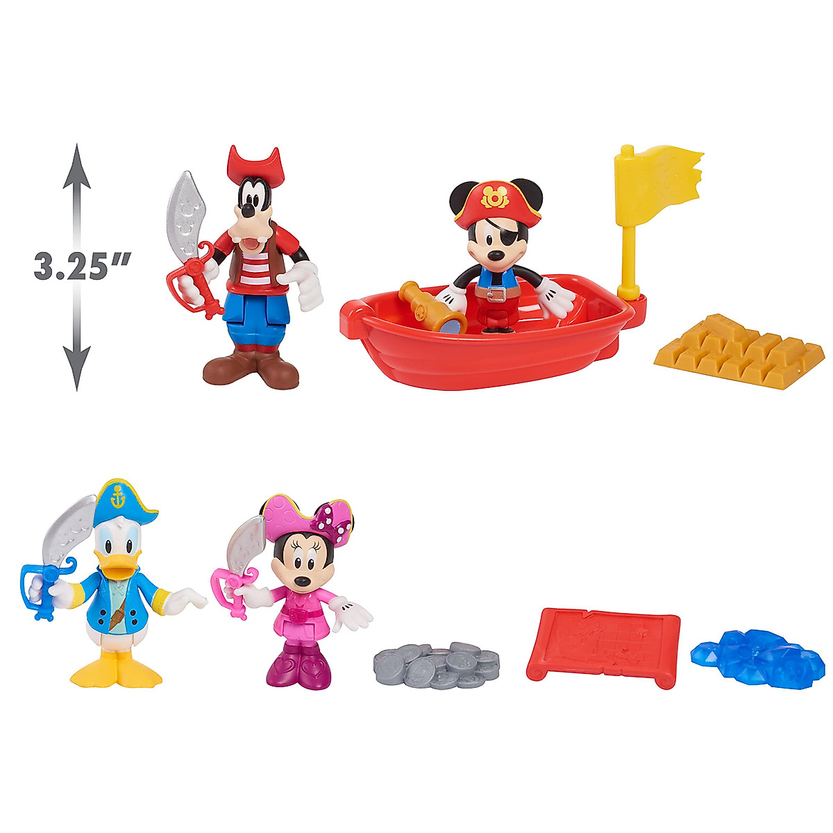 Mickey Mouse Pirate Adventure Figure Set, Kids Toys for Ages 3 Up, Amazon Exclusive