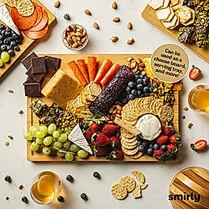 SMIRLY Wooden Cutting Boards for Kitchen - Bamboo Cutting Board Set, Chopping Board Set - Wood Cutting Board Set with Holder - First Apartment Kitchen Essentials, New Home Kitchen Accessories