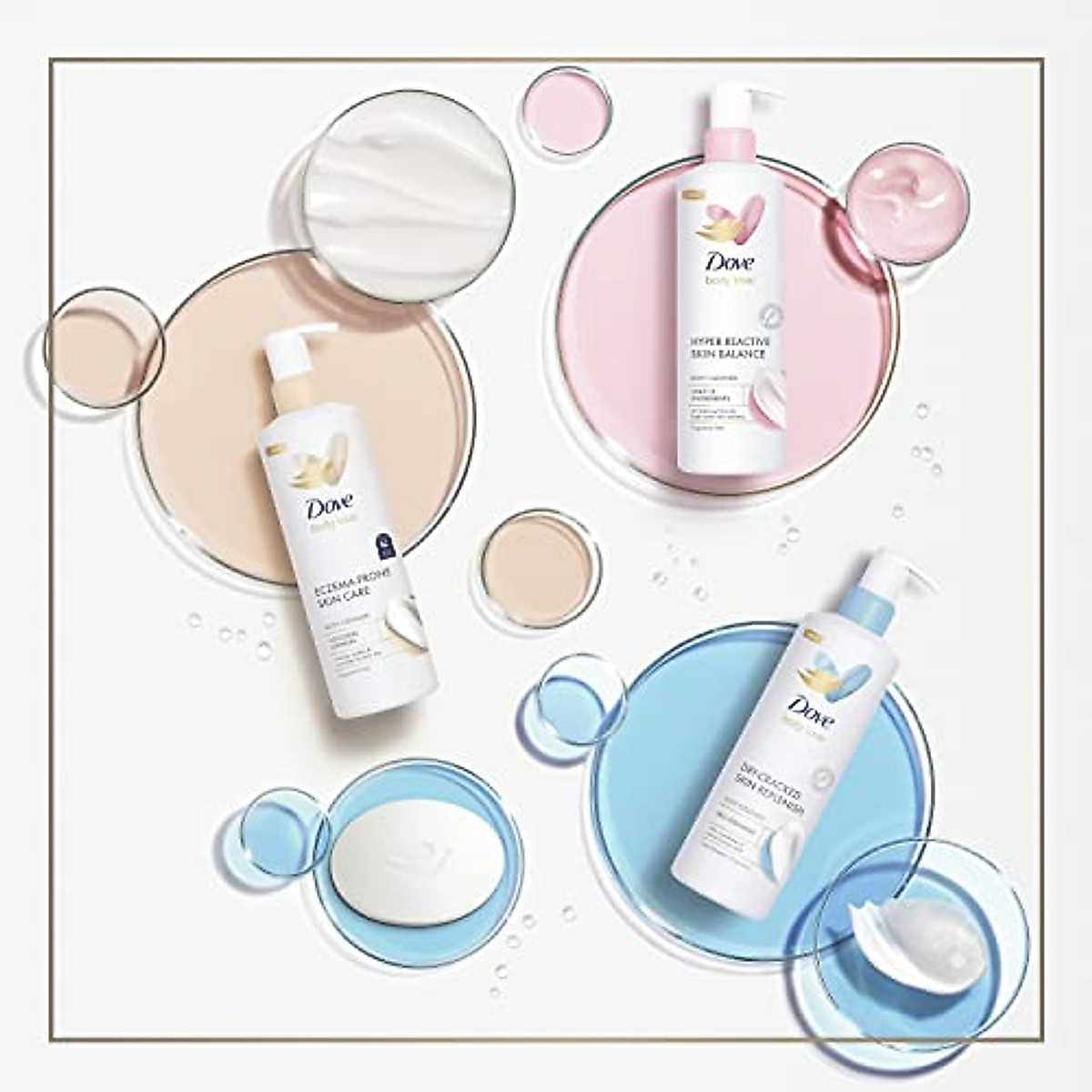 Dove Body Love Body Cleanser Reaction-Prone Skin 3 Count Hyper-Reactive Skin Balance for Ultra-Sensitive Fragrance Free Body Wash with Only 12 Ingredients 17.5 oz