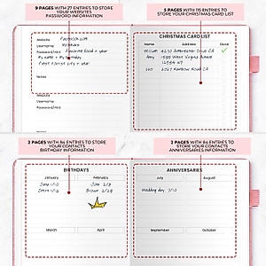 Address Book with Alphabetical Tabs，Hardcover Small Passwordbook，Phone Book Contact Book Large Print for Phone Numbers，Internet Website Logins，Address Books for Seniors 5"*7.6"-Pink