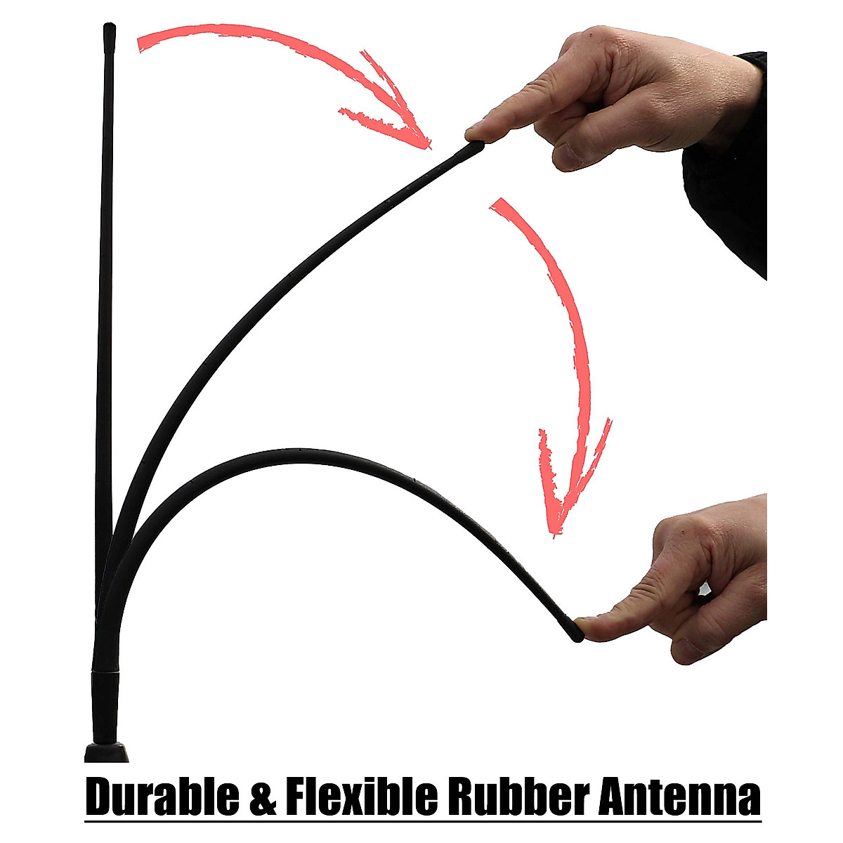 VOTEX - 13 Inch All-Terrain Flexible Rubber Antenna Accessories - Spring Steel Internal Core
