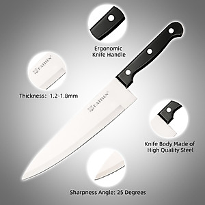 19-Piece Knife Set, German Steel, Durable and Dishwasher Safe, Knife Sets for Kitchen with Block Sets with Built-in Sharpener for Chopping, Slicing, Dicing&Cutting
