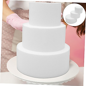 Hoement 3pcs Wedding Cake Stands Wedding Ceremony Decorations DIY Crafts Round Cake Stand Wedding Decor Rotating Cake Stand Rotary Tool Cake Dummies 15c White Foam Window Wedding Supplies