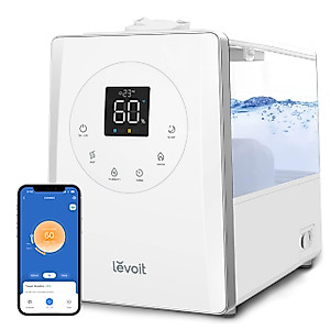 LEVOIT LV600S Humidifiers for Bedroom Large Room Home, 6L Warm and Cool Mist Top Fill Ultrasonic Air Vaporizer, Smart App & Voice Control, Quickly Humidify Whole House up to 753 sq.ft, Sleep Mode