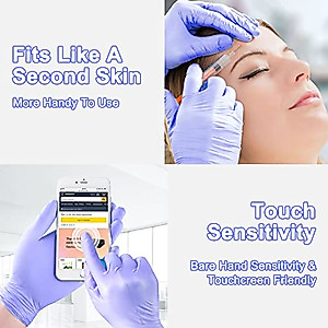 Vaingarb Nitrile Exam Gloves 100 Count Medium Purple Disposable Medical Gloves Case of Bulk Powder Free Examination Glove