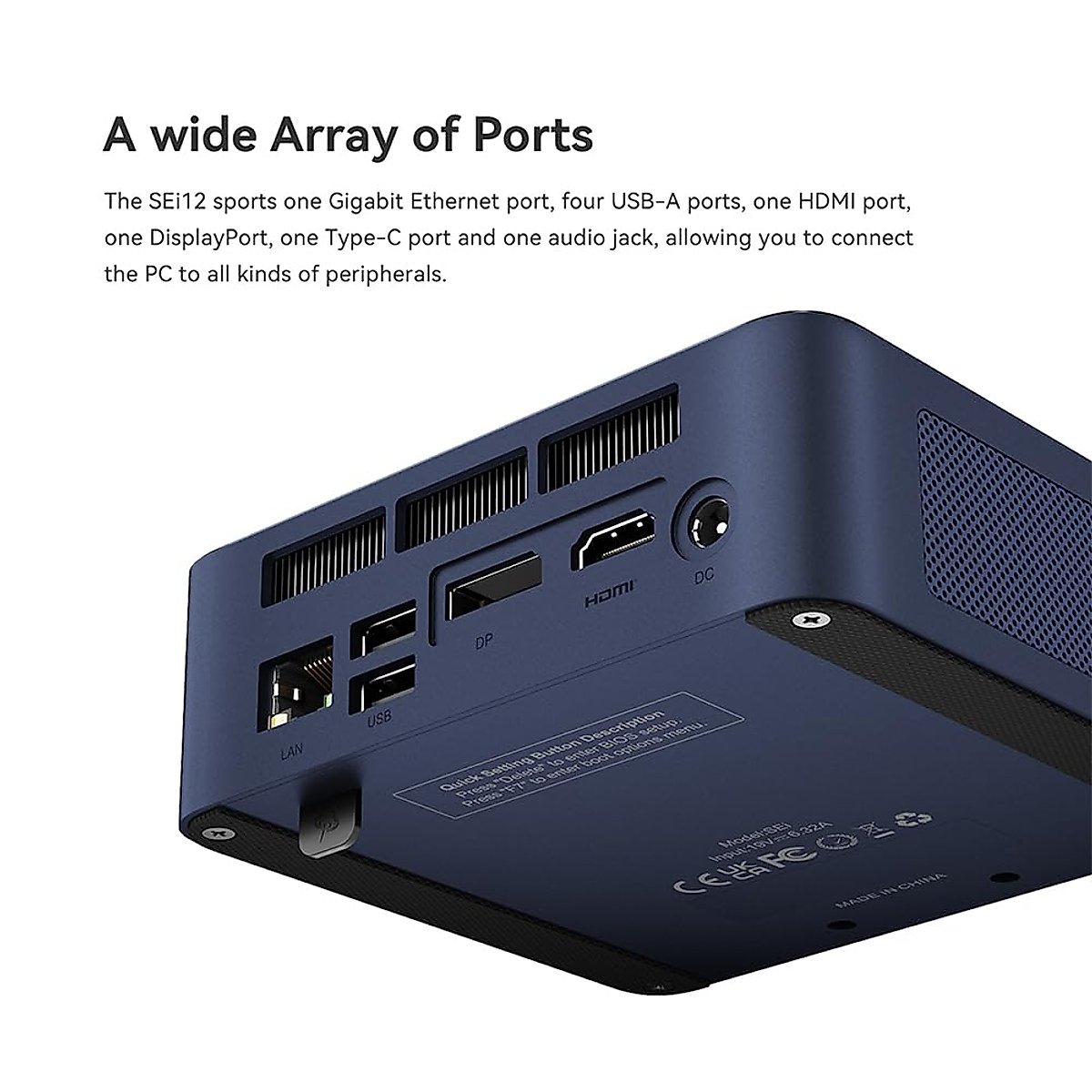 Beelink Mini PC, SEi12 Mini Computers Intel i5-12450H(Up to 4.4GHz) 8C/12T, Micro PC 16GB DDR4 RAM 500GB M.2 NVMe SSD, Desktop Computer 4K@60Hz/HDMI&DP/WiFi6/BT5.2/Gigabit Ethernet/HTPC/W-11 Pro