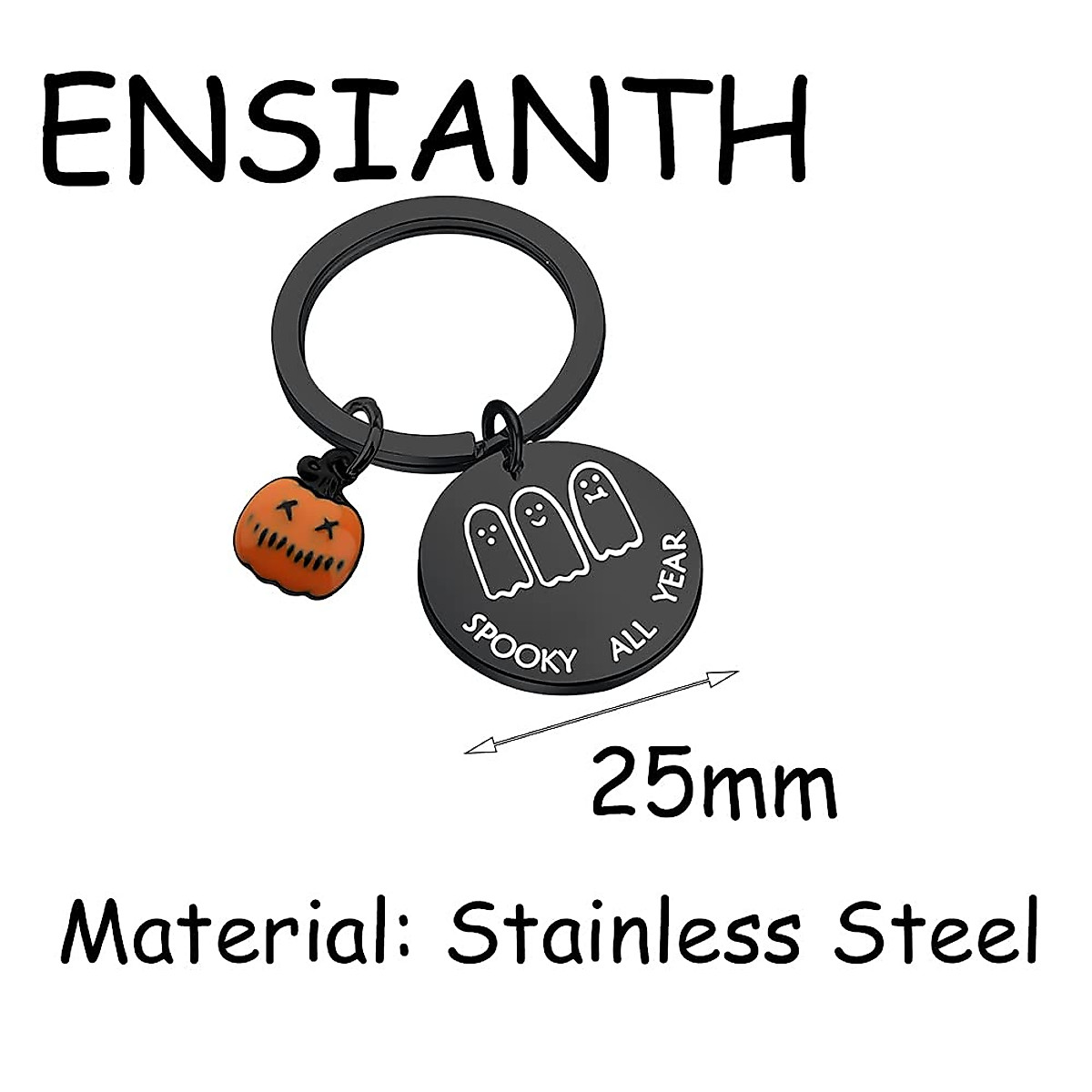 ENSIANTH Halloween Ghost Keychain Spooky All Year Keychain Thanksgiving gift Pumpkin Keychain Trick or Treat Gift (Halloween Key Black)