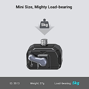 SmallRig Quick Release Ballhead with 1/4" Screw, Drop-in HawkLock Ball Head Clamp for Magic Arm Clamp, Quick Release for Field Monitor, Camera, Light, Max Load of 5kg, Aluminum Alloy - 3600